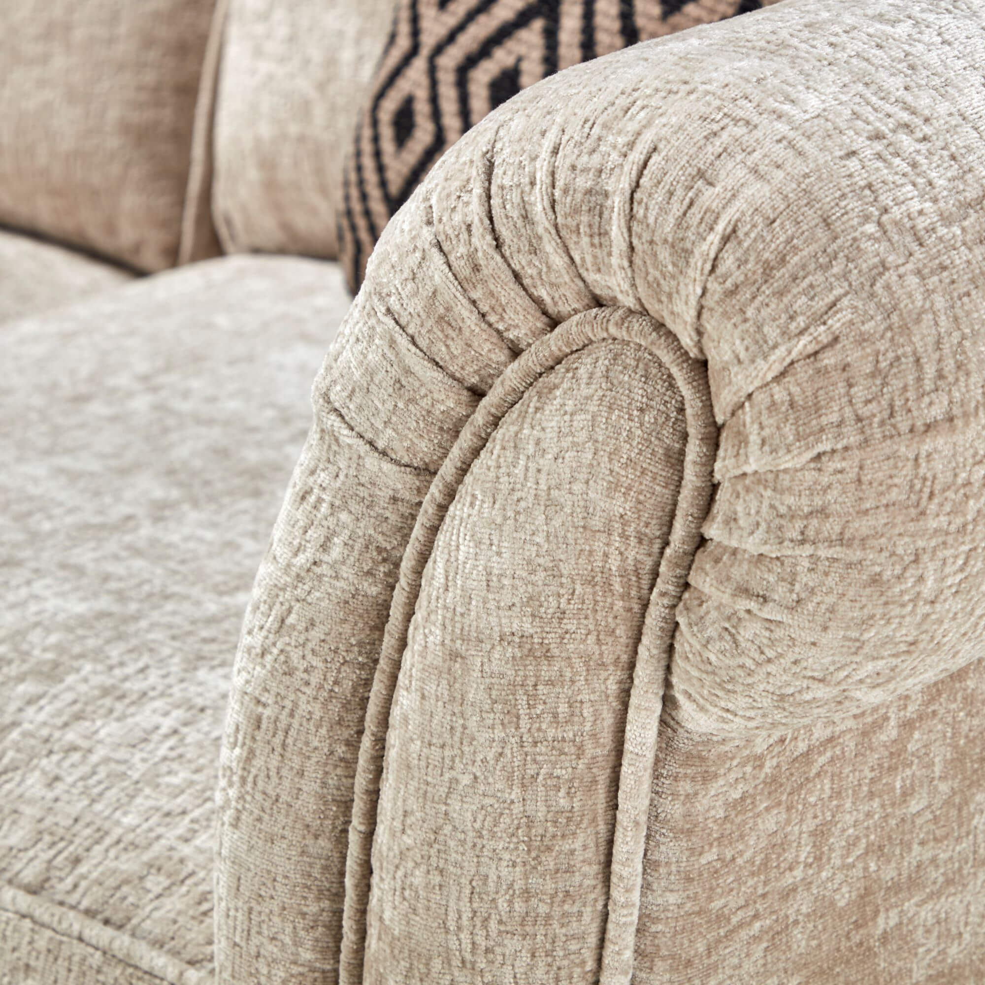 Lucinda Natural Chenille Fabric 2 Seater Sofa