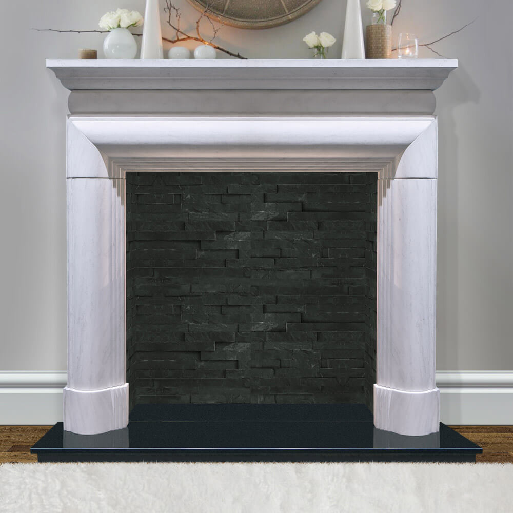 limestone fireplace surround