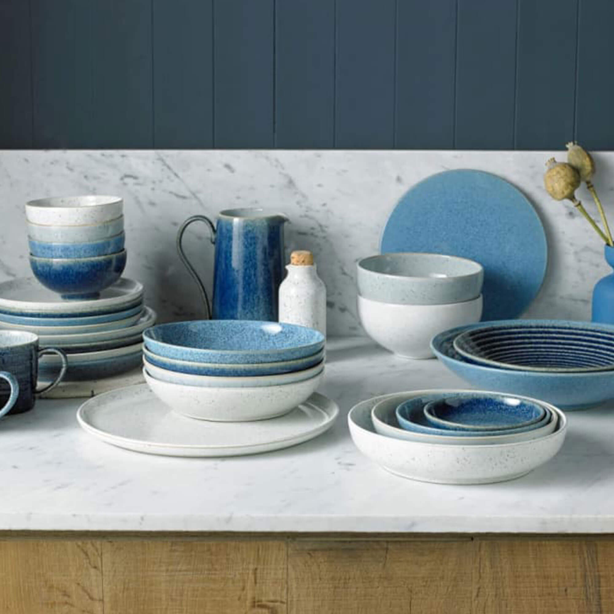 Denby Studio Blue Set Of 4 Rice Bowls