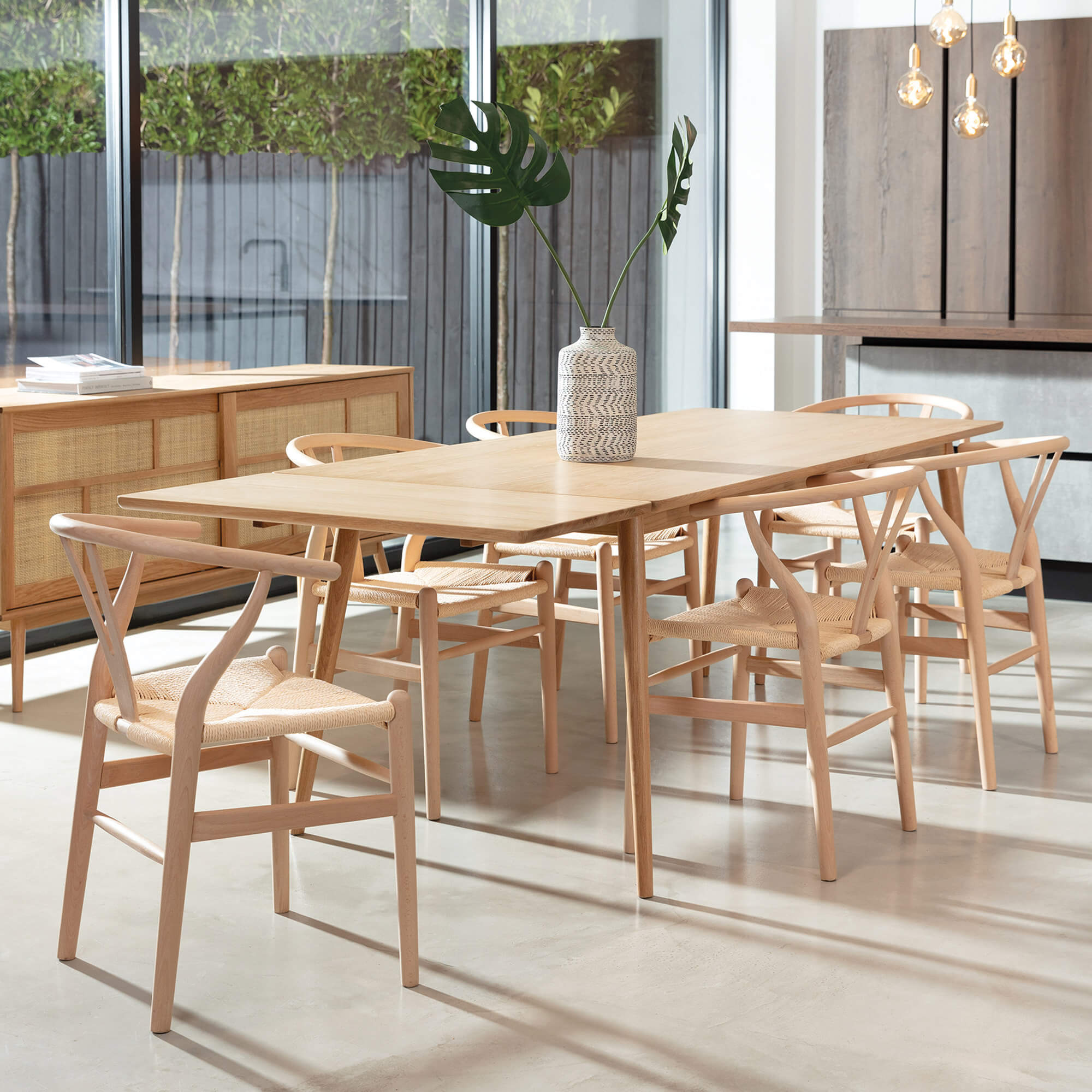 Larvik Natural Wishbone Dining Chair With Woven Cord Seat