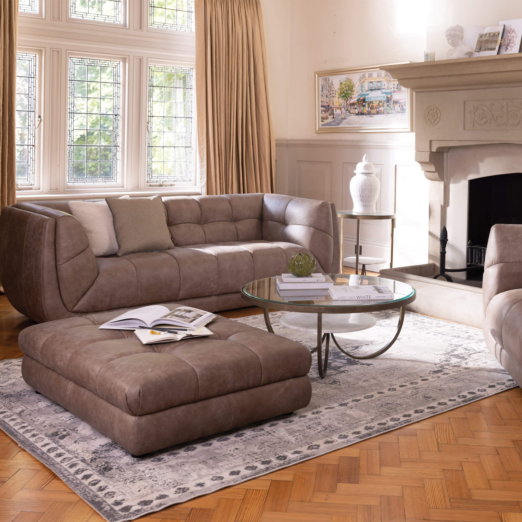 Nebu Marble & Glass Side Table