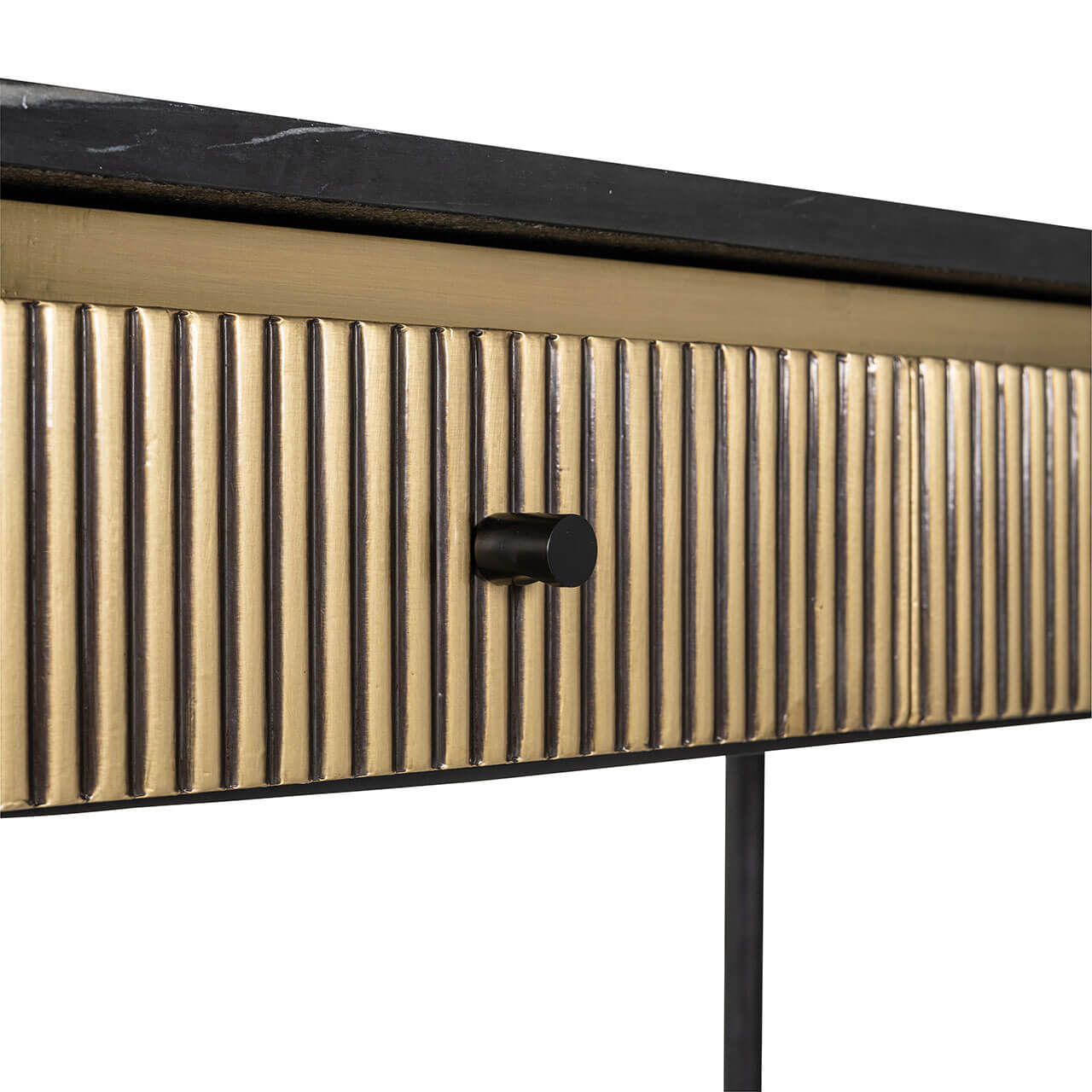 Ivette 2 Drawer Gold Console Table Gold