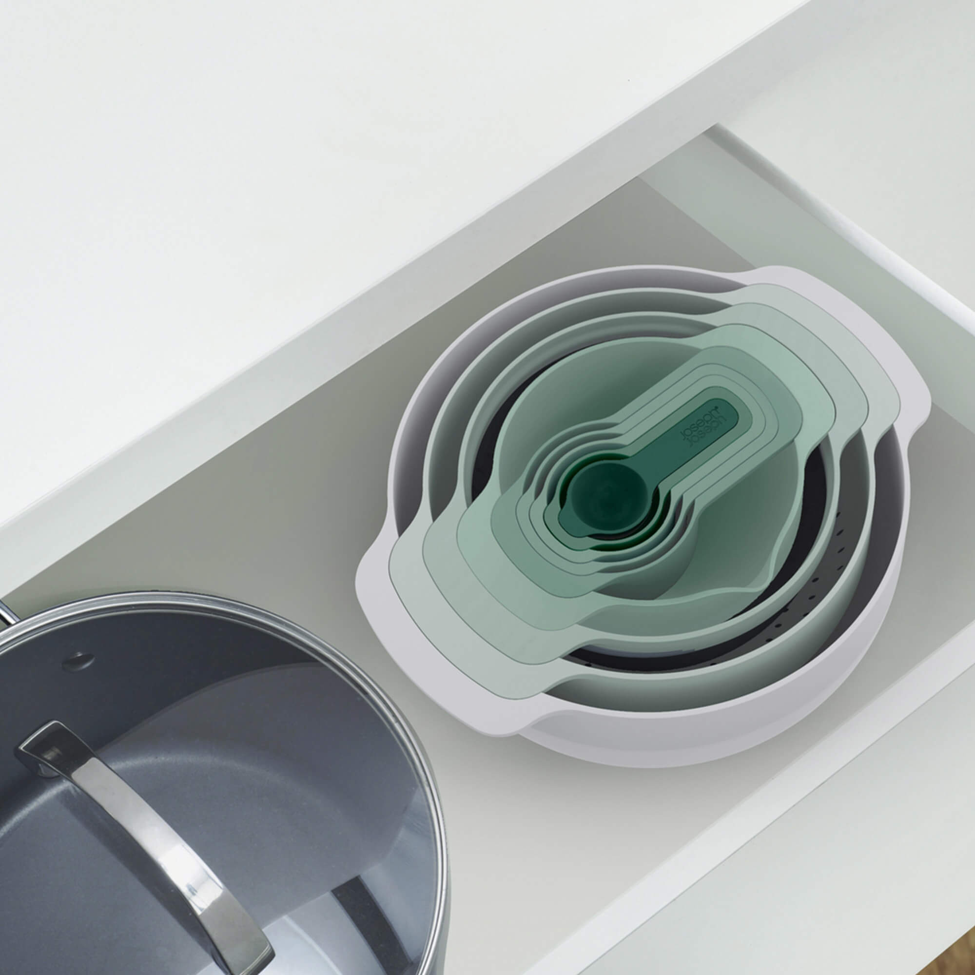 Joseph Joseph Nest 9 Plus Sage Green Nesting Bowl Set