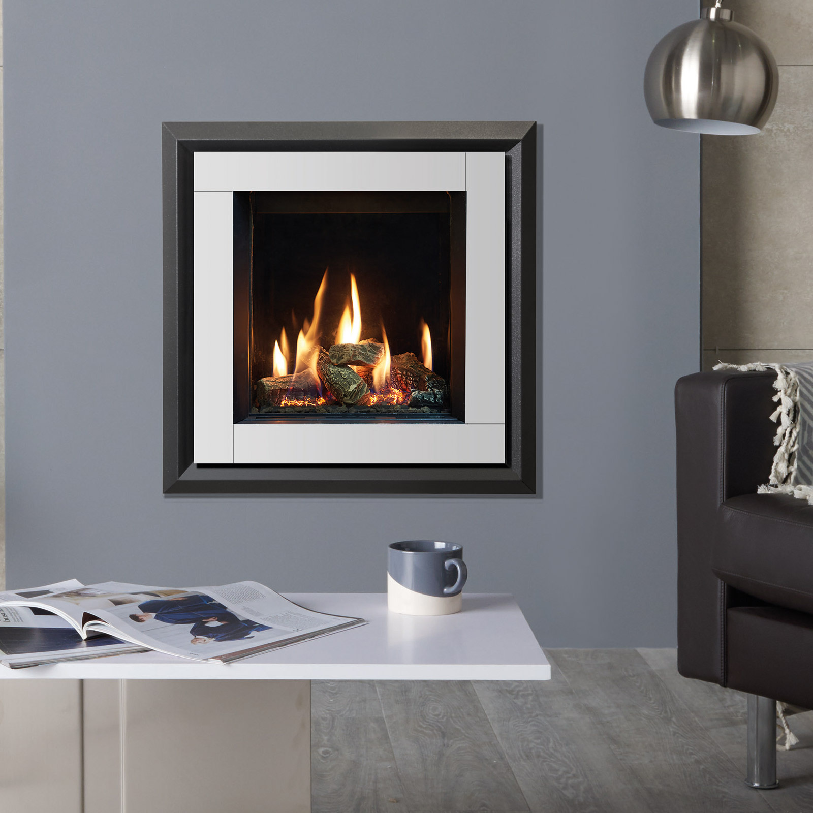 Gazco Riva2 400XS Evoke CF White Glass Gas Fire