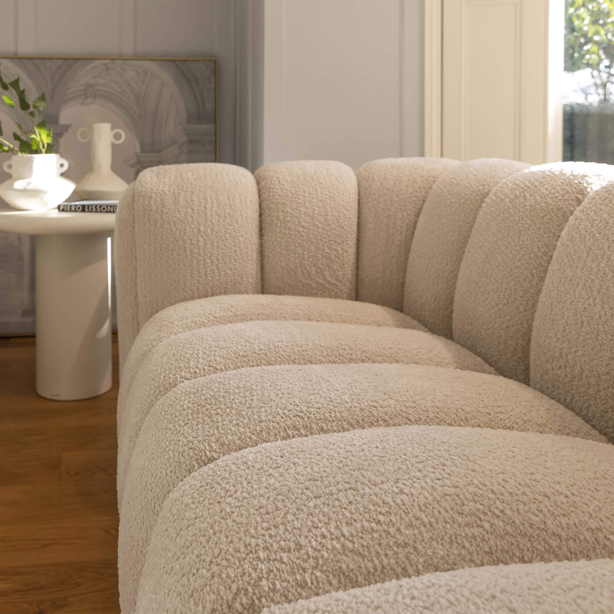 Durante Cream Boucle Fabric Sofa