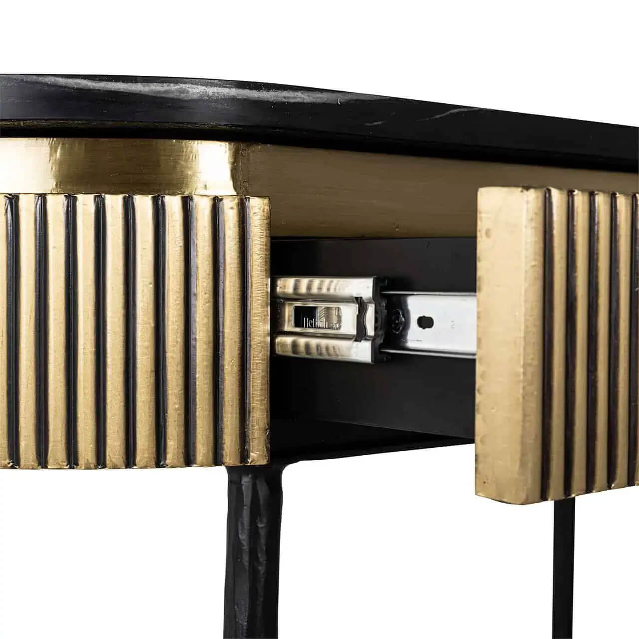 Ivette 2 Drawer Gold Console Table Gold