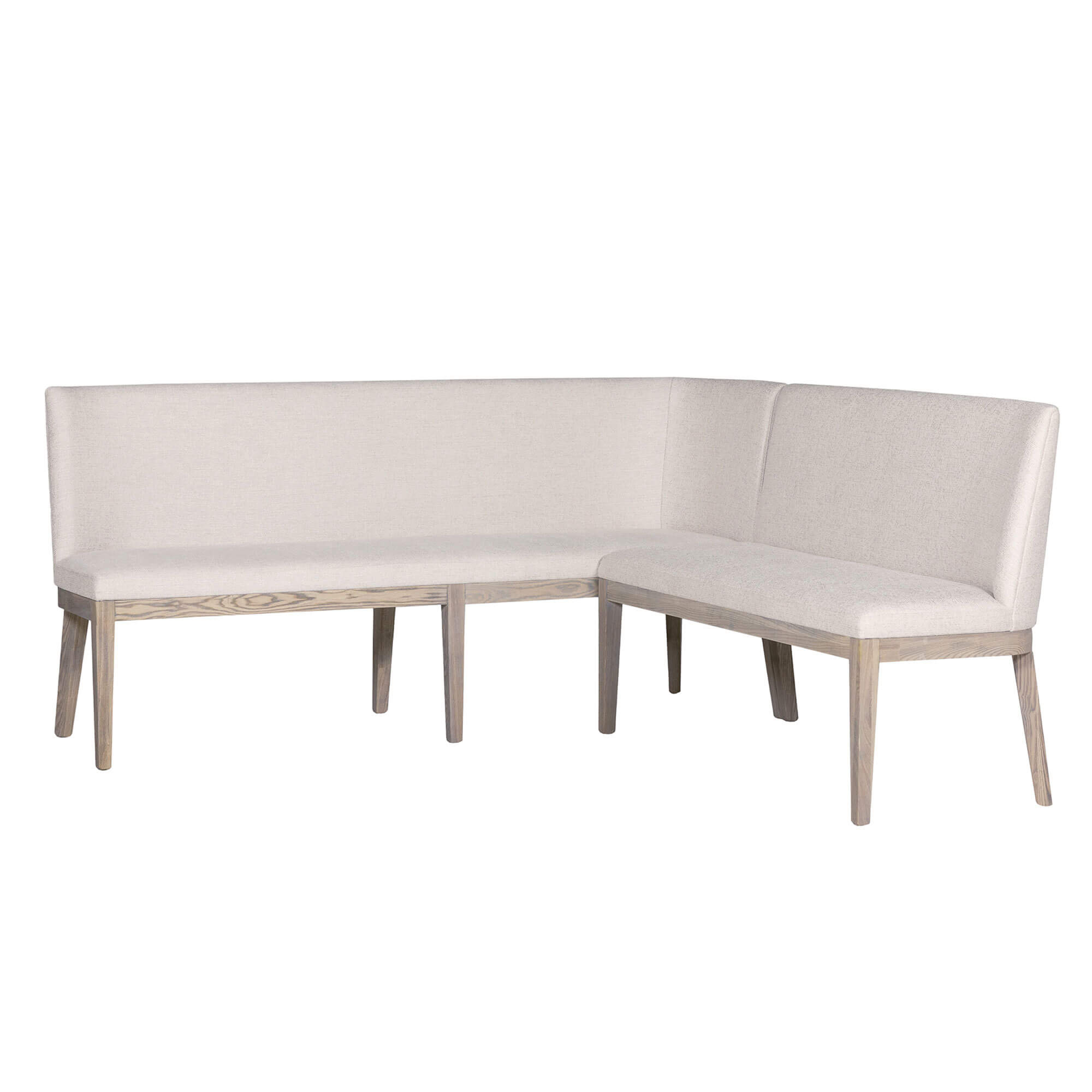 Farrington Oak Dining Table with Corner Bench and 2 Chairs in Natural