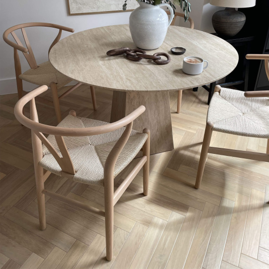 Larvik Natural Wishbone Dining Chair With Woven Cord Seat