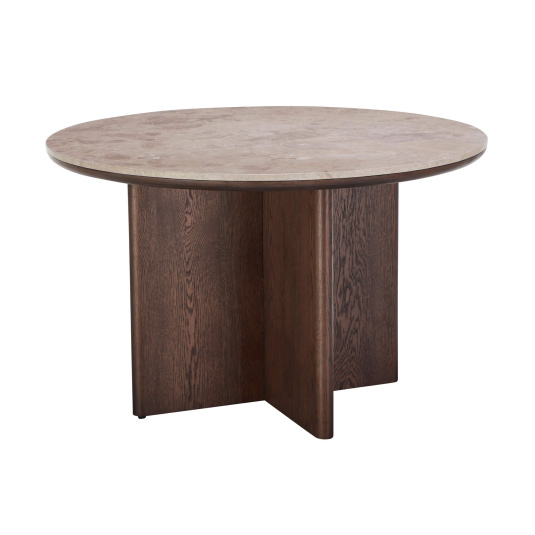 Rosetta 120cm Espresso Oil and Bursa Marble Dining Table